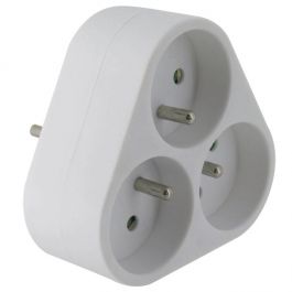 Fiche multiprise triangle 3 sorties - Frontale - Dhome