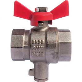 Vanne à boisseau sphérique pour sonde - FF 1" - Manette papillon rouge ...