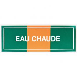 Étiquette autocollante - eau chaude 100x30 - Coditherm